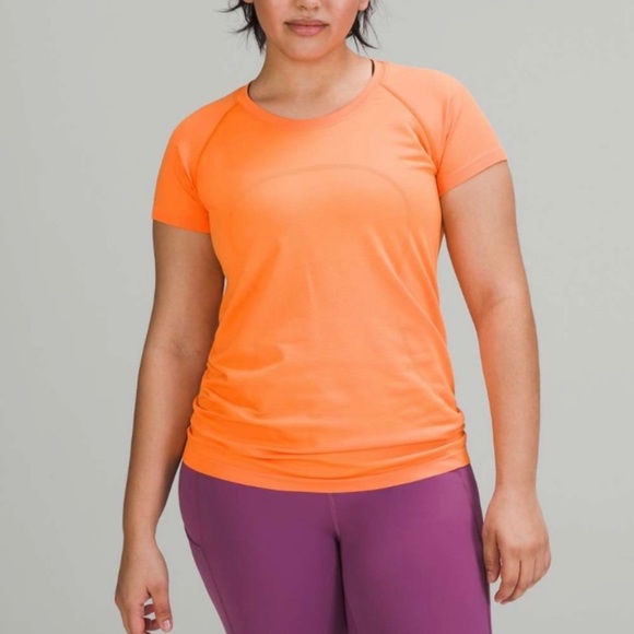 lululemon athletica | Tops | Lululemon Neon Orange Swiftly Tech | Poshmark